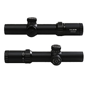 FALSCO 1.25-4X24 Four Times Scope Short Rifle Scope with Red Green Illuminated Reticle