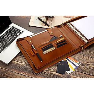 7 Ring Check Binder for Business Checks, Checkbook Binder with Zipper for 3-up Business Checks,Personalized Check Book Portfolio for 9 x 13 inch Sheets 600 Check, Check Holders for Men/Women