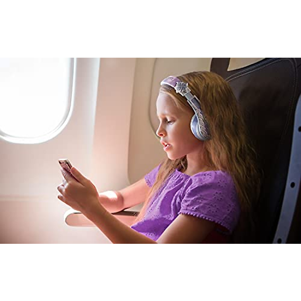 eKids Disney Frozen 2 Bluetooth Headphones with Microphone, Volume Reduced to Protect Hearing, Adjustable Wireless Headphones for School Home Travel, for Fans of Anna and Elsa