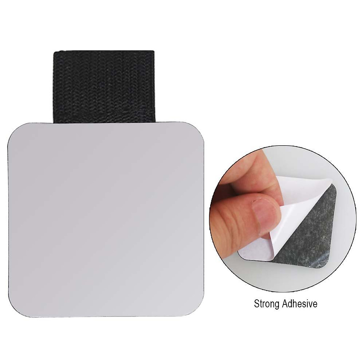 Heqishun Self-Adhesive Pen Holder with Elastic Band Loop 12 Pcs Black Leather Pencil Stylus Loop Holder for Journals, Notebooks, Planner