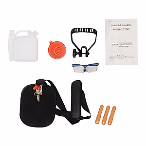 Guaopom 26cc Gasoline Power Weed Wacker, 2-Stroke Single-Cylinder Air-Cooled Handheld Weed Whacker, Lawn Edger 2T Head with Rollers Grass Trimmer Tools for Home Gardeb Yard Patio Park Agriculture