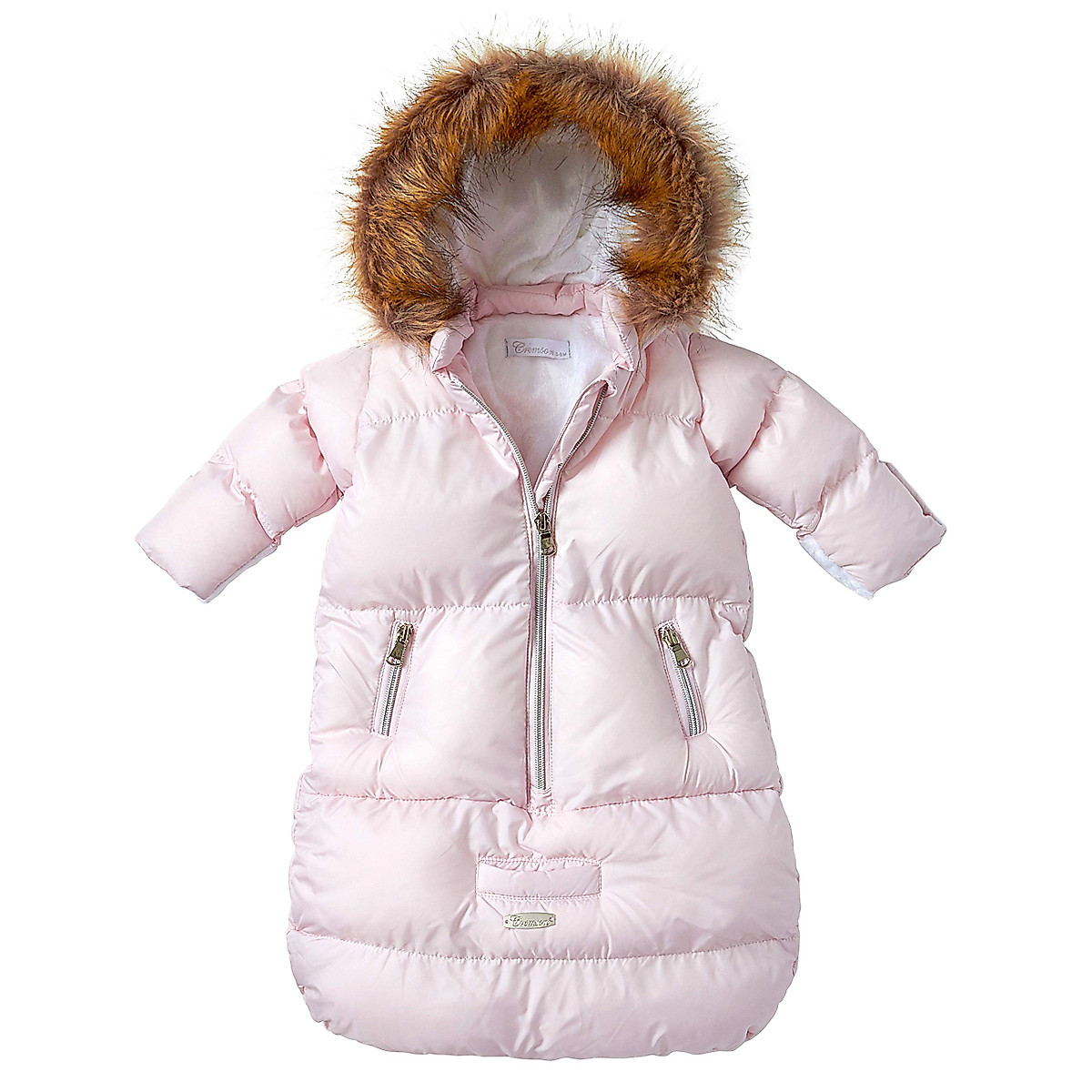 Cremson Girls Boys Newborn Infant Baby Puffer Carbag Pram Bag Snowsuit Bunting - Pink (Size 0/6 Months)