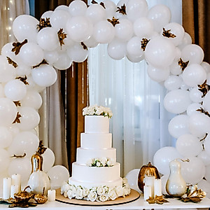 RUBFAC 5 Inch White Balloons, 120pcs Party Latex Balloons, Thicker White Balloons for Birthday Wedding Baby Shower Graduation Anniversary Party Decorations