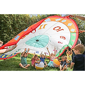 Pacific Play Tents 18420 Tick Tock Clock 12 Foot Kids Parachute for indoor / Outdoor Fun