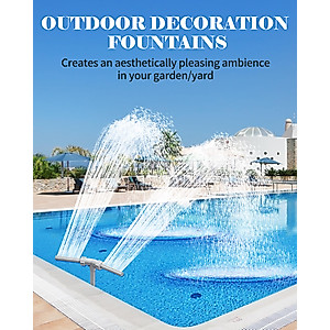 KLLEYNA Dual Spray Pool Fountains for Above-Inground Swimming-Pool - Adjustable Height 15-22",Pond Aerator Nozzle Summer Waterfall Cooler Outdoor Sprinkler for Intex/Bestway/Coleman/Hayward Return Jet