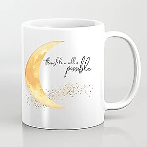 Through Love Mug Crescent City House Of Earth And Blood Sarah J Maas Inspired Mug Bookish Gift, 11oz, 15oz Funny Ceramic Novelty Coffee Mugs, Tea Cup Gift Present For Christmas, Birthday Thanks Givin