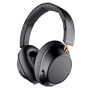 Plantronics BackBeat GO 810 Wireless Headphones, Active Noise Canceling Over Ear Headphones, Graphite Black (Renewed)