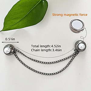 SpaLoo Multi-Function Magnetic Clothing Clips, 12 Packs Hijab Magnets, Magnetic Buttons for Clothing with Chain, High Powerful Clothing Magnets (Pearl,Gold, Silver, Black)