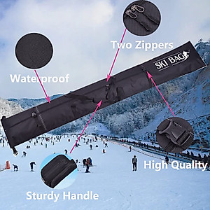 LYFFXYH Ski Bag and Ski Boot Bag Fit Skis Up to 200cm- 600D Polyester Ski Bags for Men, Women, Adults, and Children…
