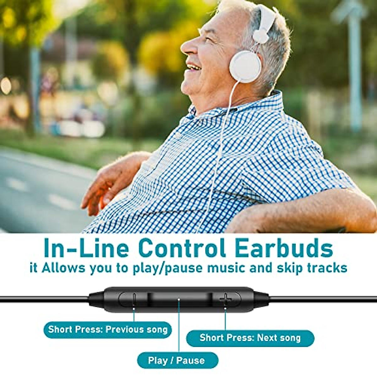 CD Player Portable, MONODEAL Portable Rechargeable CD Player with Dual Headphones Jack, Small Anti-Skip CD Player for Car/Travel/Home Portable, Personal CD Player for Adults Kids (Dark Brown)