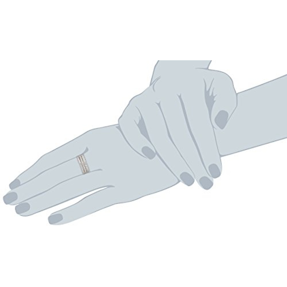 Amazon Essentials Sterling Silver Cubic Zirconia All-Around Band Stacking Ring Set (Set of 3), Size 6.5 (previously Amazon Collection)