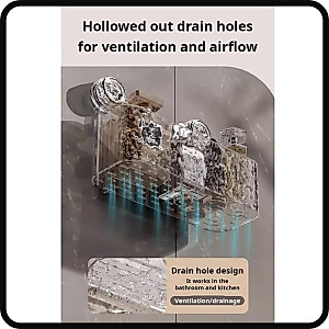 Generic Androf Acrylic Transparent Shower Storage,Raidley Easymount Bathroom Storage Shelf - No Drilling Required,Suction Cup Wall Mounted Style Glacier Pattern Suction Cup Shelf (Transparent,Small)