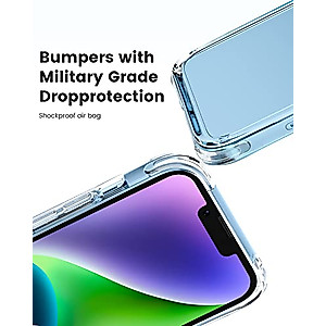 Mkeke for iPhone 14 Case & iPhone 13 Case Clear, [Anti Yellowing] Phone Case for iPhone 13 & 14 with Protective Bumper for Apple iPhone 14/iPhone 13 6.1''[Military Grade Protection]