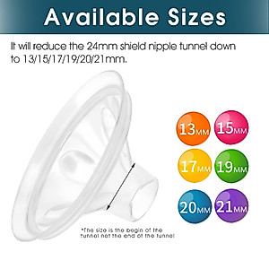 Begical Stride Silicone Flange Cushions 15mm Compatible with Spectra 24mm Breastpump Shields/Flanges Replace Flange Inserts Compatible with Spectra Pump Parts Reduce 24mm to 15mm Clear