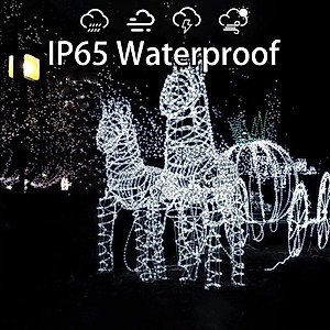 196ft 600 LED Outdoor Waterproof Rope Lights with Remote - 60m Solar Powered String Lights with Timer for Garden, Deck, Patio, Pool, Yard Decor