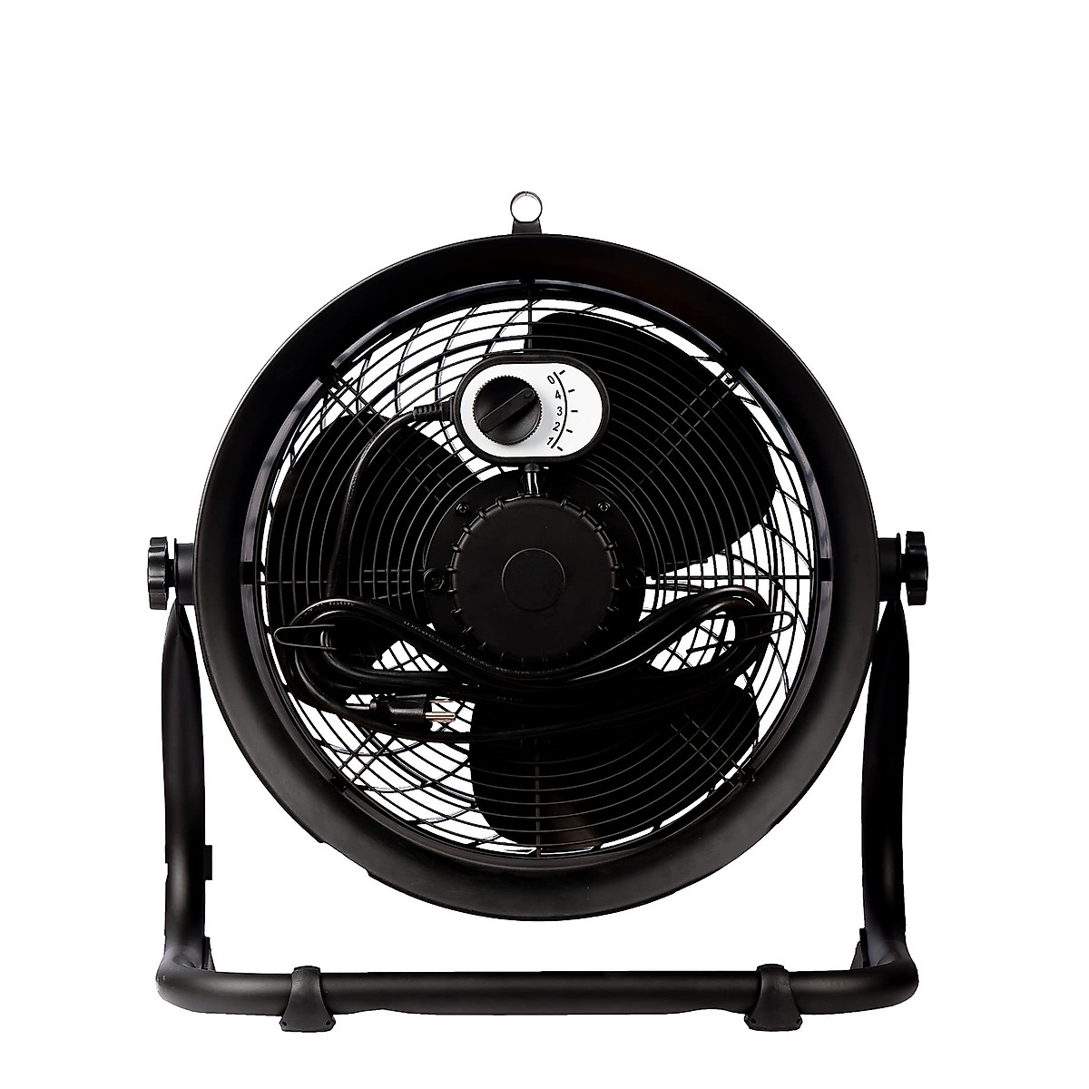 CAT by CATERPILLAR HVD-14AC - 14" High-velocity Drum Air Circulator Fan with 360-degree Pivoting Head, and Dual Ball Bearing 4-speed Motor, BLACK