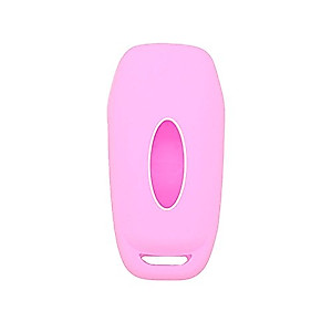 SEGADEN Silicone Cover Protector Case Holder Skin Jacket Compatible with FORD Fusion 4 Button Flip Remote Key Fob CV2711 Pink