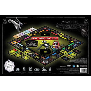 Monopoly Disney Nightmare Before Christmas Board Game | Collectible Monopoly Tim Burton Nightmare Before Christmas Movie | Collectible Monopoly Tokens