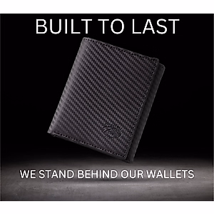 Stealth Mode Carbon Fiber Trifold RFID Wallet For Men With Flip Out ID Holder (Carbon Fiber)