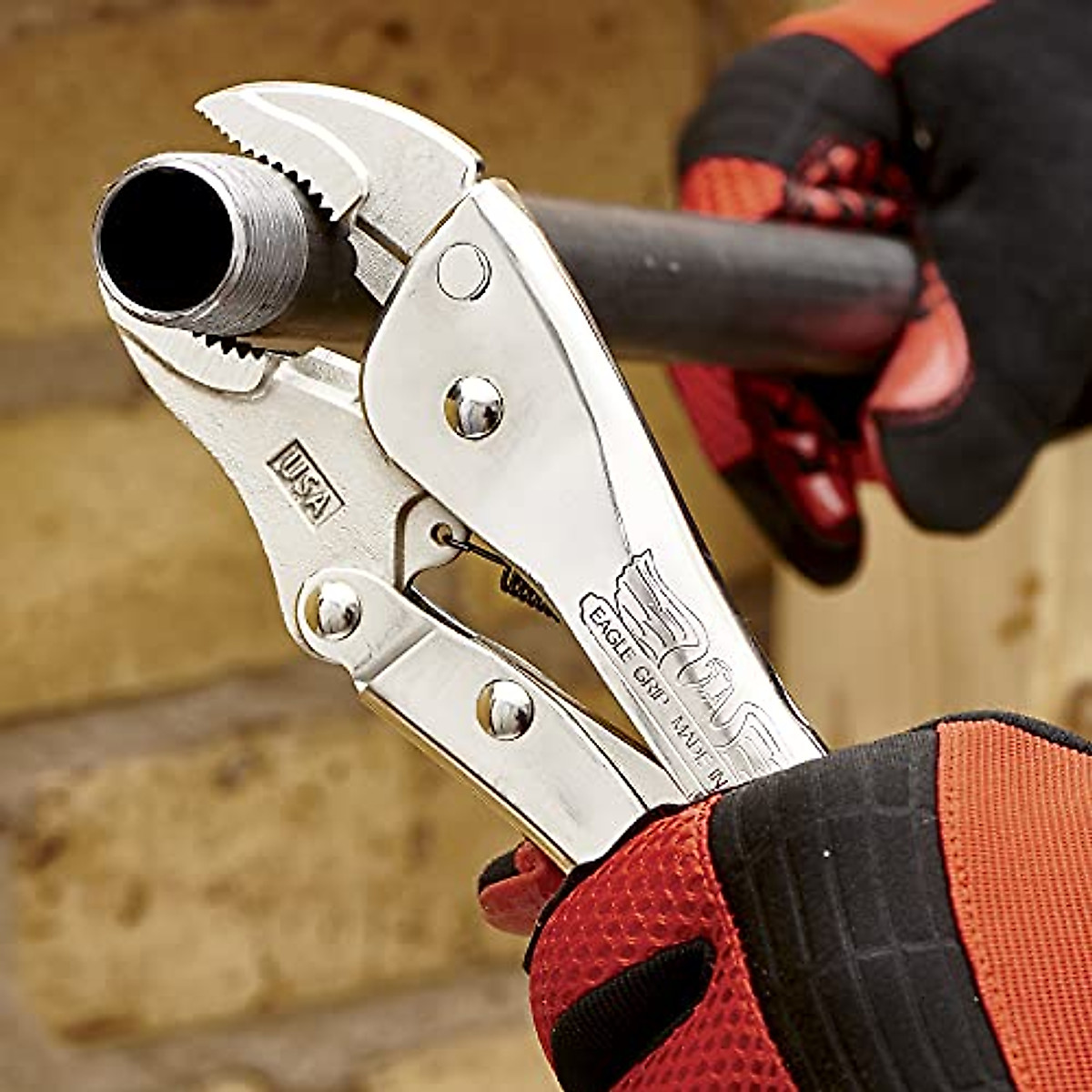 Malco Eagle Grip LP10WC 10 in. Curved Jaw Locking Pliers with Wire Cutter