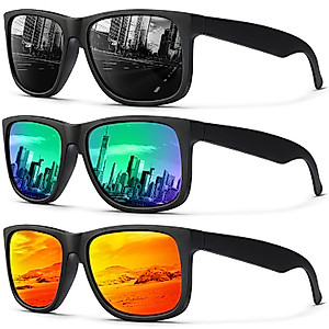 ANYLUV Mens Sunglasses Polarized, Vintage Sunglasses for Men Women UV Protection for Outdoor Fishing Driving (Grey/Green/Orange)