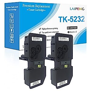 LAIPENG Compatible Toner Cartridge TK-5232 TK5232 TK-5232K Black 2600 Pages for Kyocera ECOSYS P5021 P5021cdn P5021cdw M5521 M5521cdn M5521cdw Laser Printers （ 2 Pack, Black x 2 ）