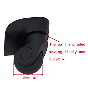 fengshuiluck Travel Suitcase Carry On Luggage Spinner Wheels Replacement Left and Right Caster with Screws and Tool 2Pcs Black