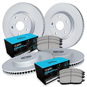 R1 Concepts Front Rear Brakes and Rotors Kit |Front Rear Brake Pads| Brake Rotors and Pads| Ceramic Brake Pads and Rotors|fits 2013-2022 INFINITI JX35, QX60; Nissan Murano, Pathfinder