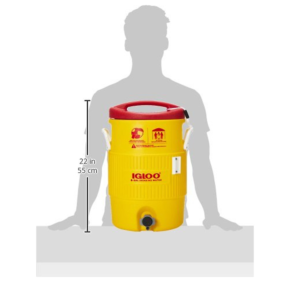 Igloo 385-48153 Heat Stress Solution Water Coolers, 5 gal, Red/Yellow