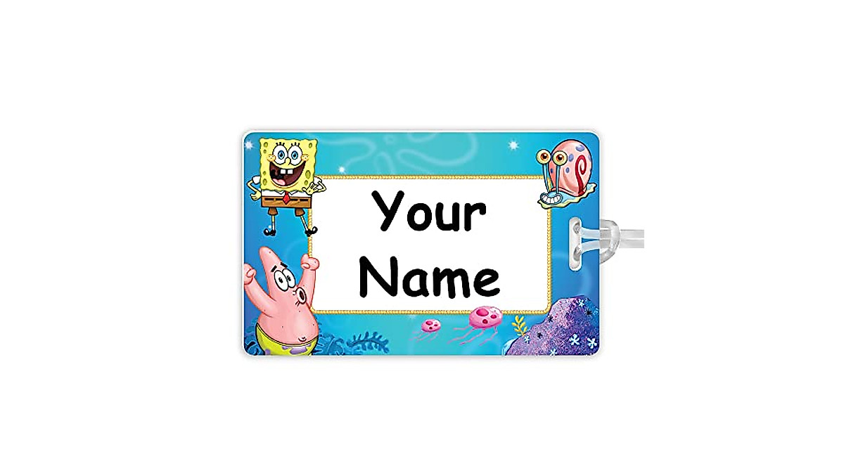 Personalized Spongebob Bag Tag for Kids & Luggage