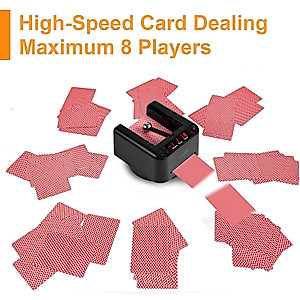 Nileole-YOUPAI Automatic Card Dealer Machine, 360° Rotating 2 Decks Card Dealer, Built-in 2800MAH Rechargeable Battery, Casino Playing Card Table Accessories for UNO, Blackjack, Texas Hold'em (White)