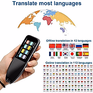Reading Pen, 112 Language Translator Device Pen Reader for Dyslexia, Text to Speech Device Scanner Pen Translation Scanner Dictionary Pen for Travel Business Learning Meeting