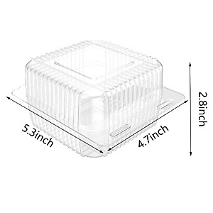 160 Pcs Clear Plastic Hinged Take Out Containers Disposable Clamshell Food Cake Containers with Lids 5.3 x 4.7 x 2.8 inch for Dessert, Cakes, Cookies, Salads, Pasta, Sandwiches