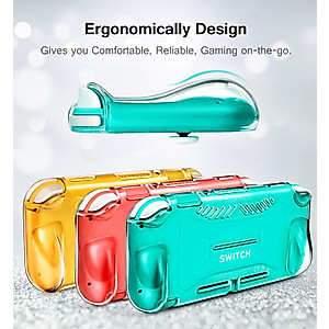 [2+1Pack]iVoler Tempered Glass Screen Protector for Nintendo Switch Lite(2Pack)with Case Carrying Protective TPU Case for Nintendo Switch Lite, Grip Cover with Shock-Absorption Anti-Scratch, HD Clear