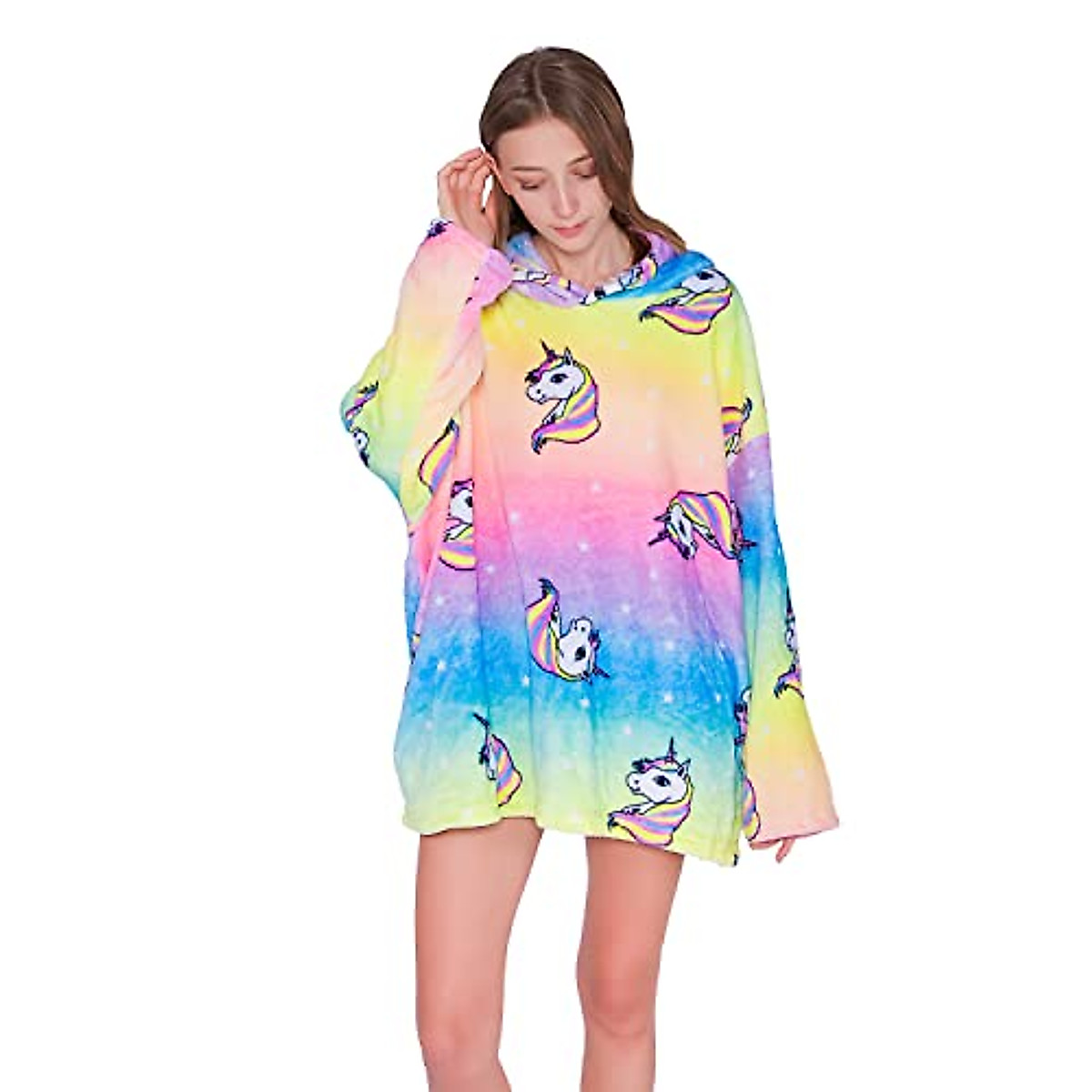 Nousion Women Hoodie Blanket Sweatshirt Oversized Wearable Sweatshirt Super Soft Fleece Blanket for Women Great Throw Sweatshirt for Bath and Watching TV