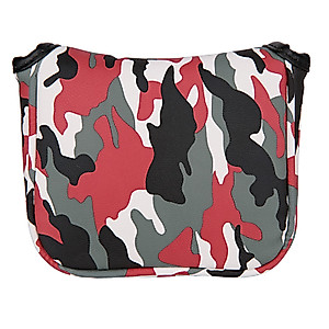 Golf Builder Red Camouflage Golf Club Square Mallet Putter Head Cover for Center Shaft Putters with Magnetic Closure