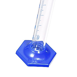 uxcell Borosilicate Glass Graduated Cylinder, 10ml Measuring Cylinder, Science Test Tube Beakers, Single Metric, Blue Hex Base Flask for Lab Home 2Pcs