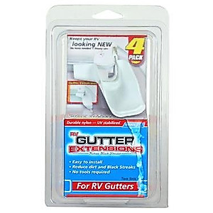 Camco Gutter Extensions - White - Set of 4 (2 Left/2 Right)