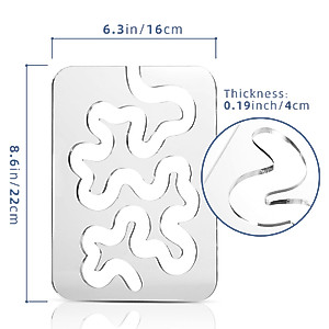 Meander Quilting Templates,Free Motion Quilting Template,Arcylic Quilting Templates Rulers,Transparent Quilting Templates for Industrial and Domestic Sewing Machines