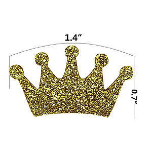 Famoby 100pcs/pack Gold Glittery Prince King Crown Confetti for Baby Shower Party Decorations