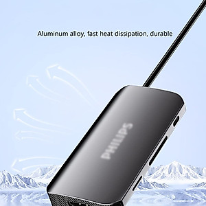 Port Expander USB C Docking Station 7 in 1 USB C Hub Multiport Adapter with HDMI, PD 100W, SD/TF Card Reader, 3 USB 3.0 Port USB C Dock USB Splitter