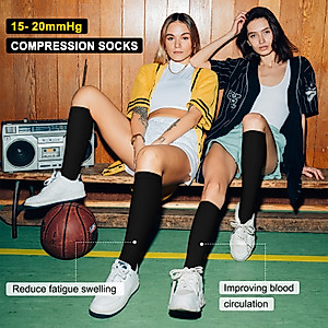 Iseasoo 4 Pairs Compression Socks for Women Men Circulation-Best Support for Nurses,Running,Athletic,Travel L-XL