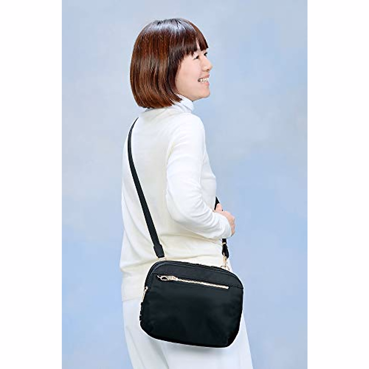 Travelon Women's Anti-Theft Tailored E/w Organizer, Onyx, 9.5 x 7.5 x 2.5