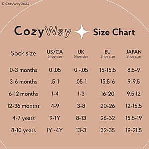 CozyWay Kids Socks 8-10 Years Old With Grippers Non Slip Crew Grip Socks for Girls Soft Comfy Cotton Cute Multi Color - 12 Pack