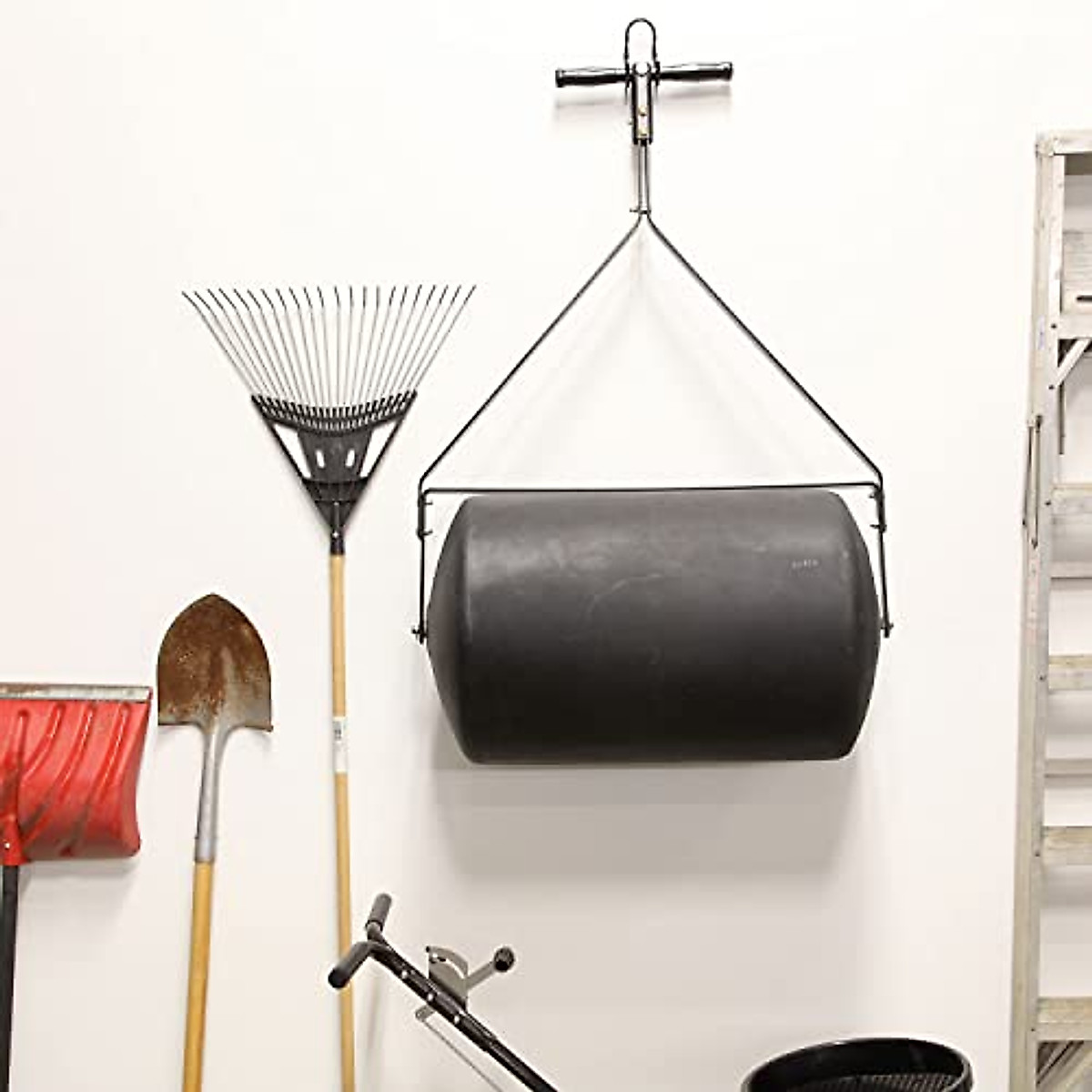 Brinly PRC-241BH-A 270 lb. Combination Push/Tow Poly Lawn Roller with Easy-Turn Tethered Plug, 18 by 24"