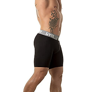 Gym Men's Sports Compression Shorts with Cup Pocket and Hard Cup Included (Medium, Black)