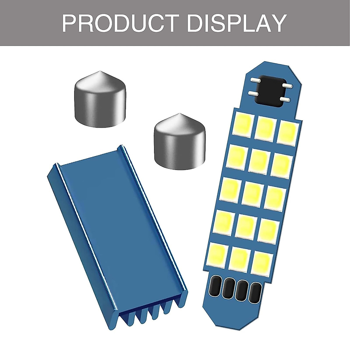 UGSHY 2 PCS Car LED Extremely Bright Bulbs, 1.6" 6000K 2835 Chipsets 1200LM Bulbs for LED Interior Dome Map Door Lights 211-2 212-2 569 6411 6451 41mm 42mm (White)