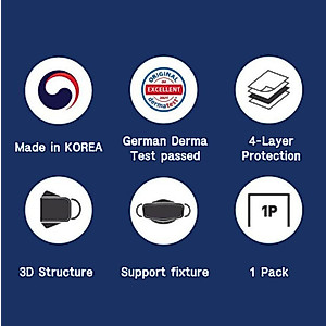 VATTNIG [Pack of 25] Korean Face Mask – Soft and Durable Korea Face Mask for Adults – Protective Health Face Mask for Dust and Smoke – 4-Layer Protective Filter [Individually packaged] BLACK