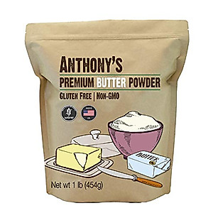 Anthony's Premium Butter Powder, 1 lb, Gluten Free, Non GMO, Made in USA, Keto Friendly, Hormone Free