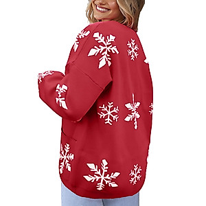 Women's Cardigans Sweater Casual Long Sleeve Soft Pocketed Knitted Open Front Cardigans